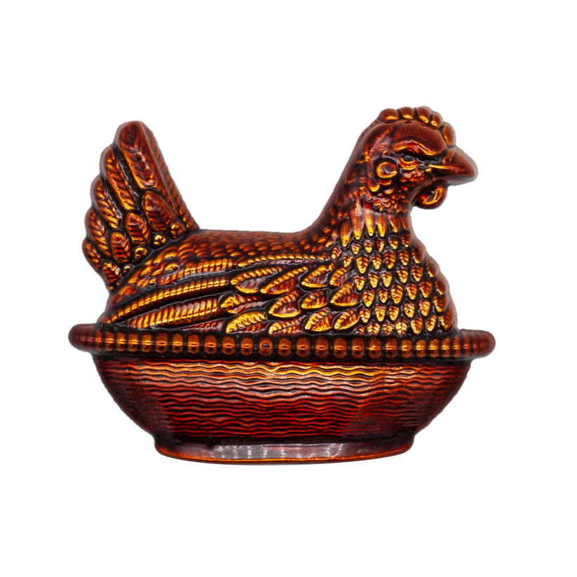 PREORDER Antique Chicken Dish Pin - Amber